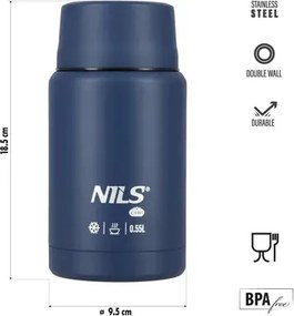 NILS Camp NC3807 modrá / Termoska na jídlo / 550 ml