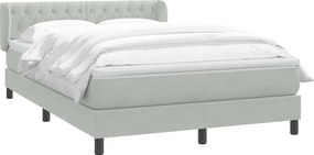 Box spring postel s matrací světle šedá 160x210 cm samet 3317781