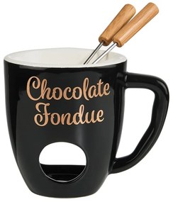 Butlers CHOCOLATE FONDUE Hrnek se 2 vidličkami - černá