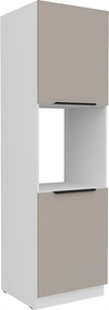 ARIA lb | vysoká skříňka 60 DP-210 2F na vestavnou troubu | 60 cm | ANTI FINGERPRINT povrch | bílá/béžová