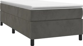 Box spring postel s matrací tmavě šedá 90x200 cm samet 3144658