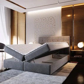 Čalouněná postel boxspring GLORIEN 180x200 cm purpurová Matrace: Matrace Bonell pružinová