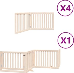 Zábrana pro psy s dvířky skládací 12 panelů 960 cm topol 3155668