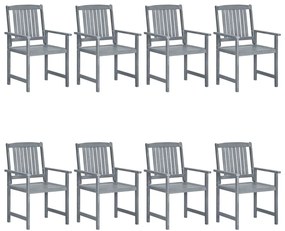 vidaXL Zahradní židle 8 ks masivní akáciové dřevo šedé