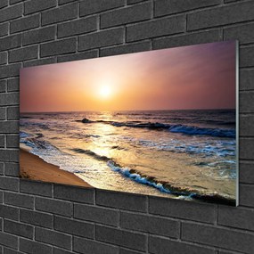 Obraz na skle Moře Pláž Slunce Krajina 140x70 cm