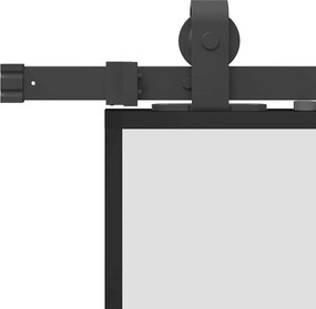 Posuvné dveře se sadou kování černé 76x205 cm Tvrzené sklo 3375874