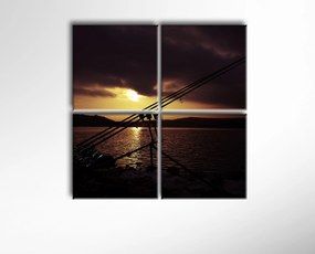 Malvis ® Obraz Večerní rybaření ROZMĚR (šířka x výška): třídílný obdélník 120x80 cm