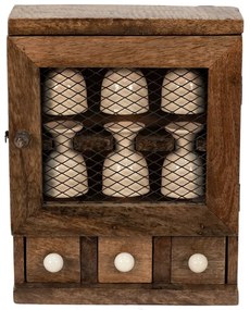 Nástěnná dřevěná skříňka s kalíšky na vajíčka Chick - 23*9*30 cm