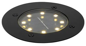 Moderní bodové světlo do země černé vč. LED IP65 solární - Terry