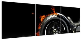 Obraz kola v ohni (150x50 cm)