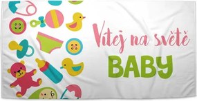 Sablio Ručník Vítej na světě, baby - 30x50 cm