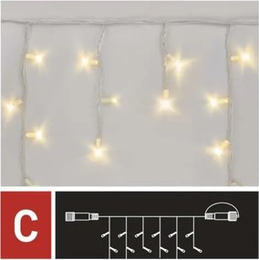 Propojovací vánoční řetěz bez zdroje EMOS Connecting D2CW04 50LED krápníky 3m teplá bílá částečně blikající
