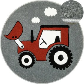 Koberec Lima G753A traktor, červený / šedý kruh