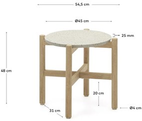 Kulatý odkládací stolek s terrazzo deskou ø 54,5 cm Pola – Kave Home