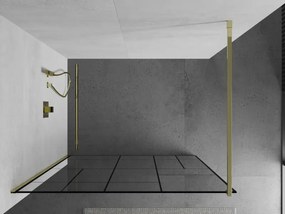 Mexen Kioto sprchová zástěna 90x200 cm 8 mm, zlatý profil, sklo černý vzor 2, 800-090-101-50-78