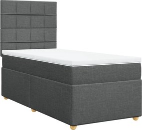 Box spring postel s matrací tmavě šedá 100 x 200 cm textil 3293492
