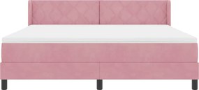 Postel s boxspringem s čelo Růžová 200 x 180 cm samet 3341539