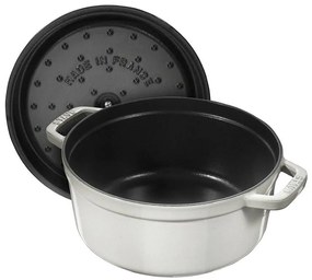 Staub Cocotte hrnec kulatý 28 cm/6,7 l bílá lanýžová, 11028107