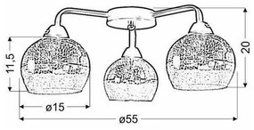 Přisazený lustr CROMINA 3xE27/60W/230V