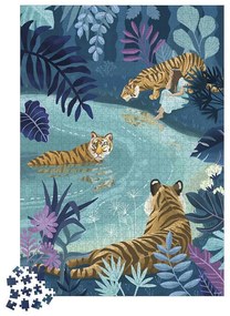Janod Art puzzle Tygři při úplňku měsíce 1000 ks