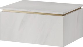 Závěsná skříňka pod umyvadlo Letto 03 60 cm bílý mramor/zlatá