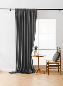 Šedý zatemňovací závěs VELVET 140x250 cm Zavěšení: Kovové kroužky