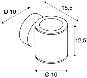 SLV 230365 Sitra, antracitové nástěnné venkovní svítidlo se svícením nahoru/dolu, 2x9W, výška 15,5cm, IP44