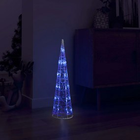 Akrylový dekorativní světelný LED kužel modrý 60 cm