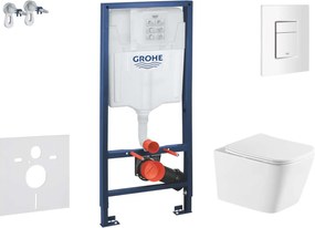 Grohe Rapid SL - Set předstěnové instalace, klozetu Arkas I a sedátka softclose, tlačítko Skate Cosmopolitan, alpská bílá SANI11BA3115