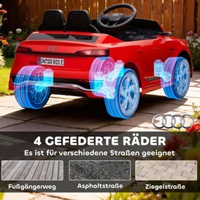 AIYAPLAY Elektrické auto pro děti od 3 let Audi Q8 etron Sportback 12V s baterií a dálkovým ovládáním, jarní odpružení, světla, klakson a hudba červe…
