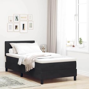 Postel s boxspringem s čelo Černá 100 x 200 cm samet 3339154