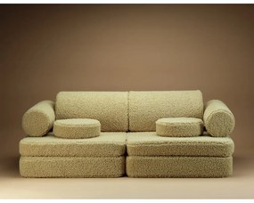 Zelená dětská pohovka z textilie bouclé 132 cm Settee – Wigiwama