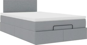Osmanský postel s matrací světle šedá 120x200 cm textil 3311366