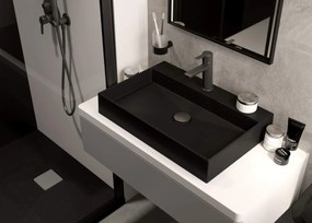 Deante Obdélníková sprchová vanička Correo 100x80 cm, granit, černá - KQR N46B