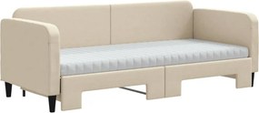 Válenda s přistýlkou a matracemi krémová 80 x 200 cm textil 3196833