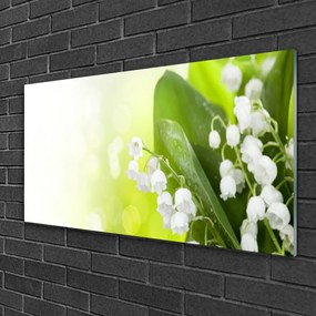 Obraz na skle Konvalinky Listy Květiny Louka 120x60 cm