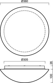 OS AUR71169 AURA 10 IP stropní/nástěnné skleněné svítidlo bílá IP65 2x7W E27 - OSMONT