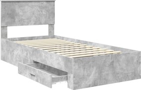 Rám postele s čelo Betonově šedá 90 x 200 cm Kompozitní dřevo 3410943