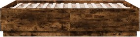 Rám postele s LED osvětlením kouřový dub 120 x 190 cm kompozit 3209657