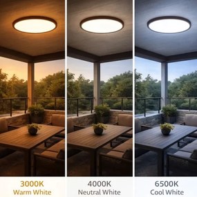 Rabalux 75083 - LED Koup. str. svítidlo LAUTREC 24W/230V pr. 40 cm IP44 hnědá