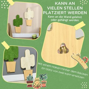 Škrabadla pro kočky nástěnná, design kaktus, zelená+bílá D30-763V00MX