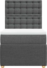 Box spring postel s matrací tmavě šedá 90x190 cm textil 3291926