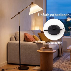Costway Stojací lampa výškově nastavitelná stojací lampa s nastavitelným úhlem