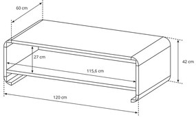 Obývací stěna LINK s | 6 dílů | 298 + 120 + 120x60 cm | sonoma