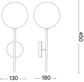 Ideal Lux - LED Nástěnná lampa EQUINOXE 1xG4/2W/230V mosaz/čirá
