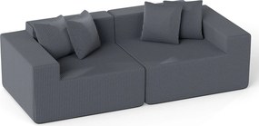 Costway 204 cm 2 sedací souprava pohovka bez kosti pohovka s hlubokým sedákem