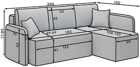 Eltap Rohová sedací souprava Hadson Materiál a barva potahu: Royal 01 - bílá