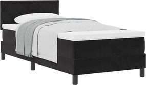 Postel s boxspringem s čelo Černá 100 x 200 cm samet 3339220
