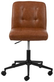 Čalouněná otočná kancelářská židle Eko kůže Hnědá KONIS