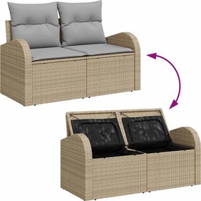Sada zahradních pohovek 5 pcs 4-Seater Beige a šedá polyratan 3354579